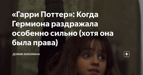 «Гарри Поттер Когда Гермиона раздражала особенно сильно хотя она была права Домик киномана