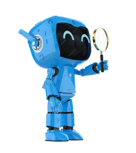 Premium Photo Personal Assistant Robot With Magnifying Glass