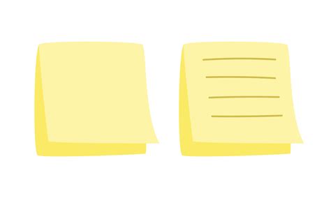 Sticky Note Clipart Simple Yellow Blank And Lined Sticky Note Flat