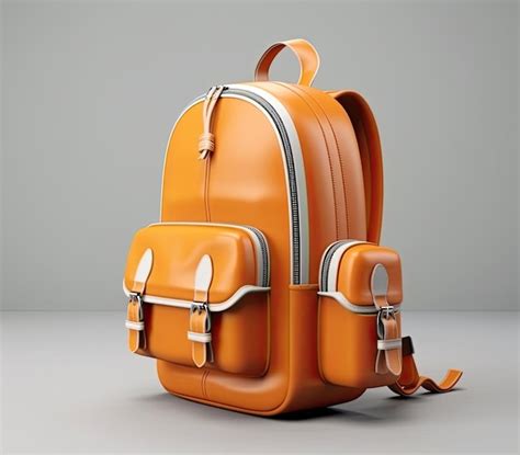 Premium Photo Orange Backpack On Isolated Background