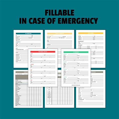 Fillable Emergency Binder Printable For In Case Of Emergency What If