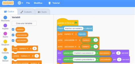 Precedente E Successivo Di Un Numero In Scratch Coding Creativo Tutorial Sui Linguaggi Di