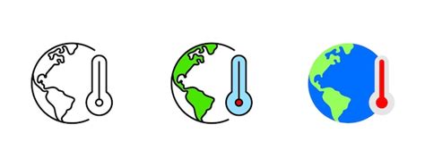 Premium Vector Earth Globe With Thermometer Icon