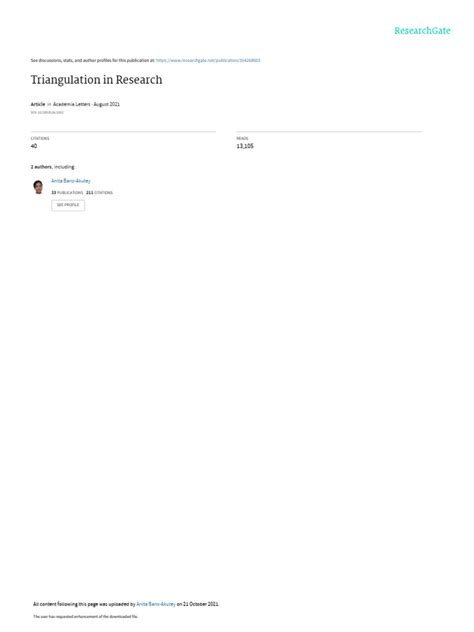 Triangulation In Research Pdf Validity Statistics Qualitative Research