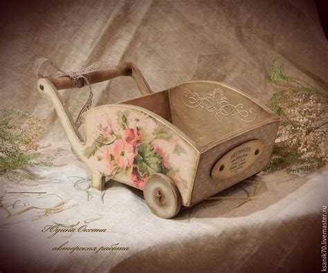 Тележка интерьерная Прелесть маргариток для фруктов пирожков купить в интернет магазине на