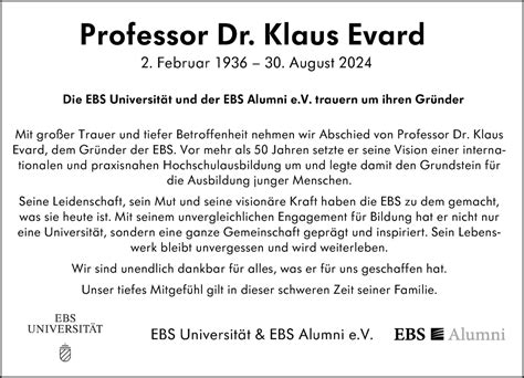 Traueranzeigen Von Klaus Evard Vrm Trauer De