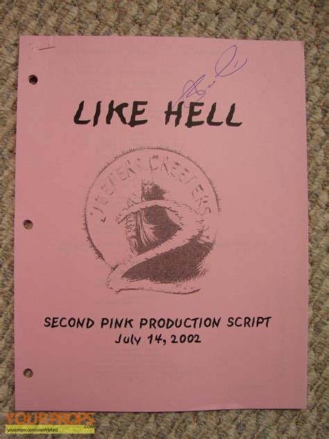 Jeepers Creepers Like Hell Jeepers Creepers II Pink Production Script Original Prod Material