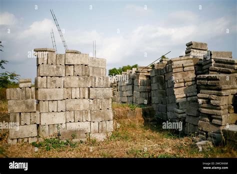 Concrete Block Stacks On Site Stock Photo Alamy