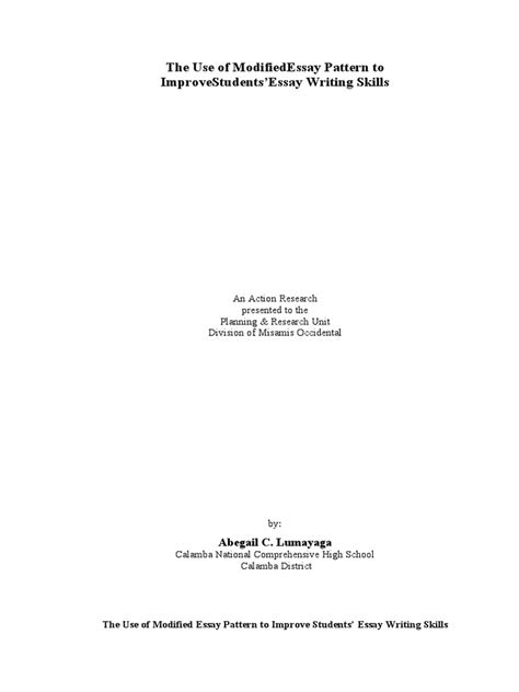 Modified Essay Pattern Edited Pdf