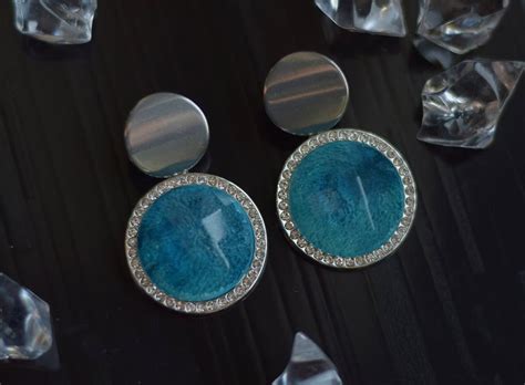 Niebieskie Kolczyki Sztyfty Kolczyki Ze Stali Nierdzewnej Etsy Polska