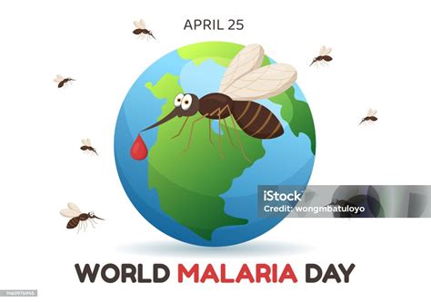 Ilustración De Día Mundial Del Paludismo El 25 De Abril Ilustración Con