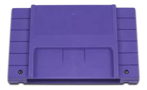 Case Cartucho Roxa Label Traseira Parafusos Snes Novo Parcelamento Sem Juros