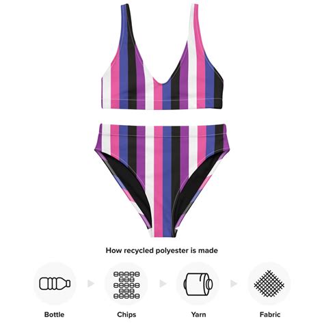 Gender Fluid Pride Bikini Gender Fluid Swim Suitrecycled Etsy