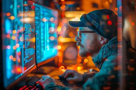 Premium Photo Photo Of Autistic Computer Programmer Using A