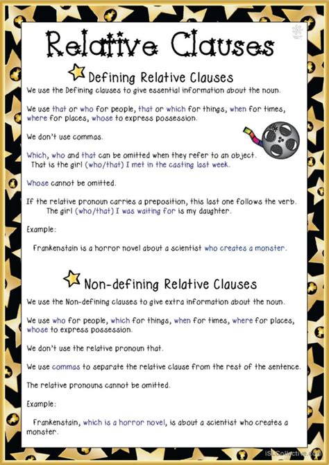 Relative Clauses grammar guide Deutsch DAF Arbeitsblätter pdf doc