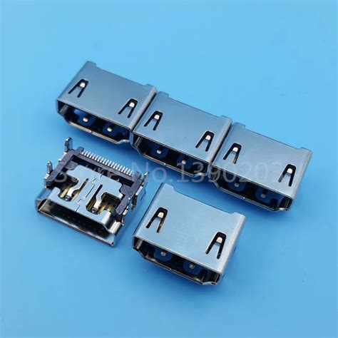 50pcs Hdmi Female 19pin Socket Smt Solder Type Pcb Mount Connector In