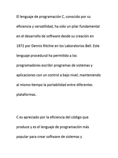 El Lenguaje De Programación C Parte 2 Pdf C Lenguaje De