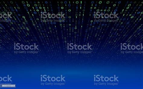abstract matrix technology concept perspective binary code on a blue