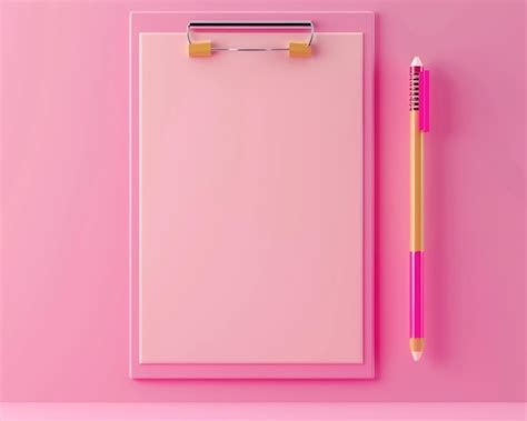 3d Clipboard With Notepad Icon And Pencil On Pink Background App And Application Symbol