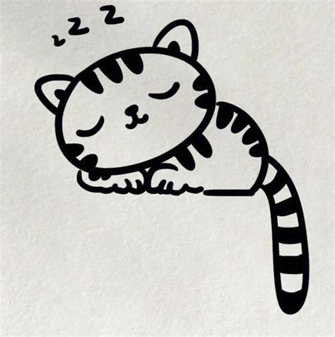 简笔画猫睡觉（最新12张）简笔画图片大全