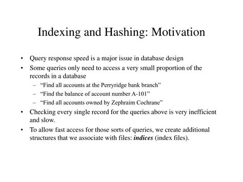 Ppt Reading And Review Chapter 12 Indexing And Hashing Powerpoint