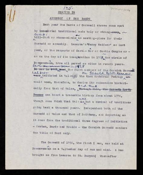 Draft Typescript Of Chapter 9 Titled Assembly Of The Bards Ithell