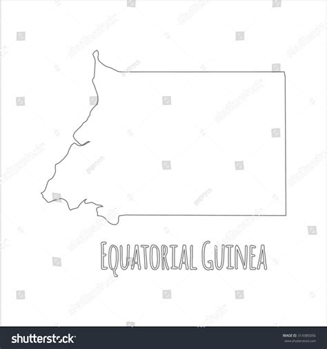 Outline Vector Map Of Equatorial Guinea Simple Royalty Free Stock