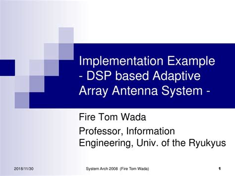 Implementation Example Dsp Based Adaptive Array Antenna System Ppt Download