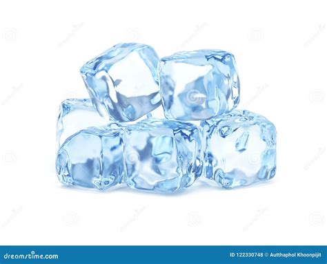 Ice Cubes Isolated On White Background Clip Art Three Ice Cubes