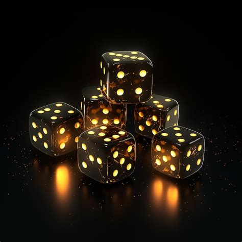 premium photo 3d rendered ludo dice with neon effect against black