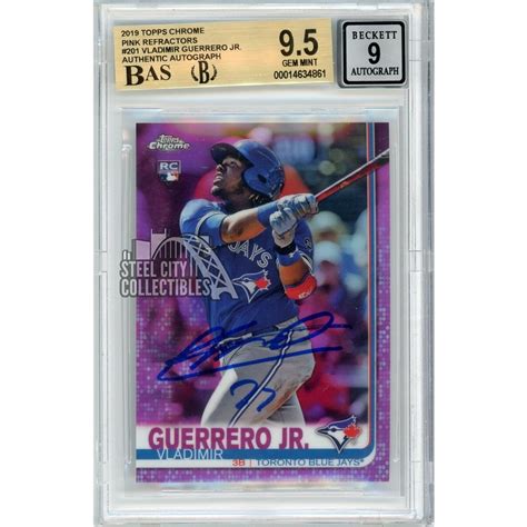 Vladimir Guerrero Jr 2019 Topps Chrome Autograph Pink Card 201 Bgs 95
