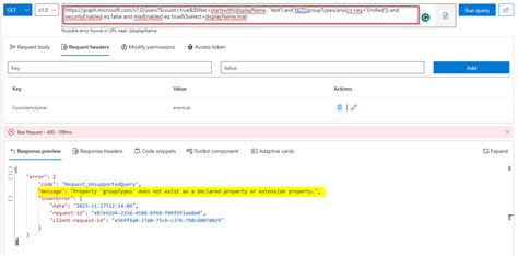 azure active directory graph api query with filter operator starts