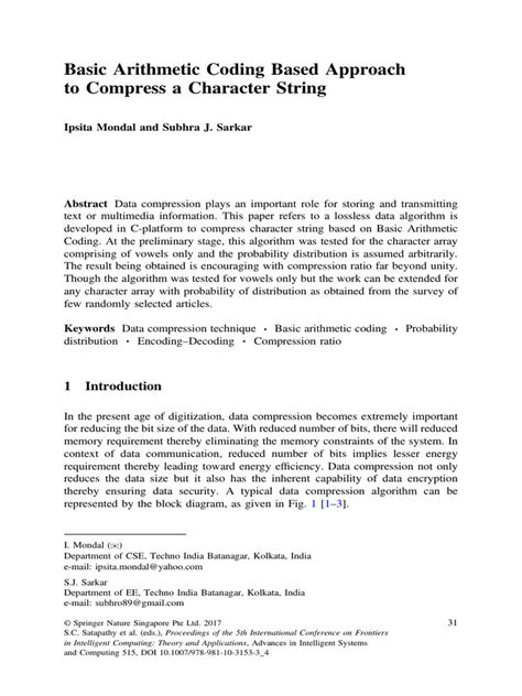 Ibook Pub Basic Arithmetic Coding Based Approach To Compress A