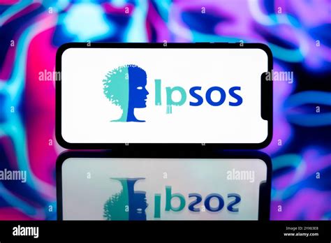 In This Photo Illustration The Ipsos Logo Is Seen Displayed On A Mobile Phone Screen Stock