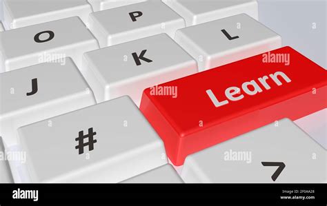 Learn Red Key Of A Computer Keyboard D Rendering Illustration Stock Photo Alamy