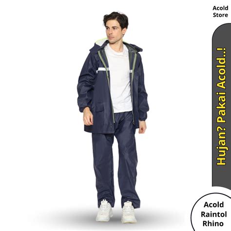 Jual Jas Hujan PVC Karet Tebal Dan Kuat Acold Raintol Rhino Raincoat