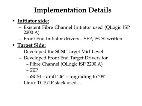 Ppt Design And Implementation Of A Linux Scsi Target For Storage Area