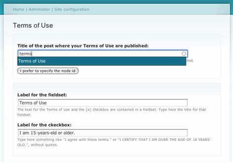 Terms Of Use Drupal Org