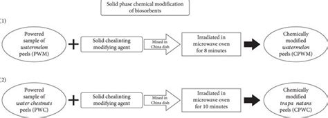 a chemical modification scheme of adsorbents b illustration of