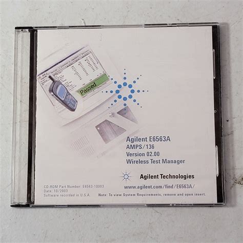 Agilent E6563a Amps 136 Wireless Test Manager Version 02 00 Install Cd Lab Liquidators Store