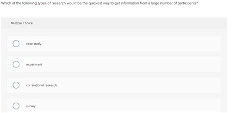 Which Of The Following Types Of Research Would Be The Chegg