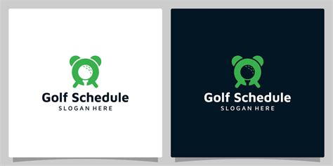 Clock Or Time Schedule Logo Design Template With Golf Graphic Design