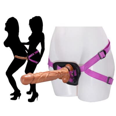 Lesbian Strap On Dildo Toy Realistic Penis G Spot 10 Inch Long Dildo