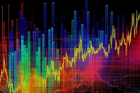 Premium AI Image Stock Market Digital Graph Chart On LED Display