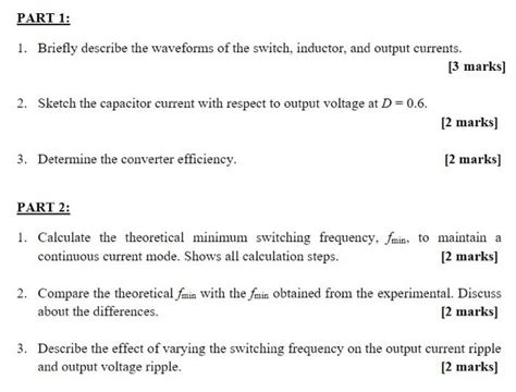 Solved Part OUTPUT VOLTAGE DUTY RATIO CHARACTERISTICS Chegg Com