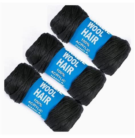 Pack Of 3 Brazilian Wool Hair Acrylic Yarn Black Shop Today Get It