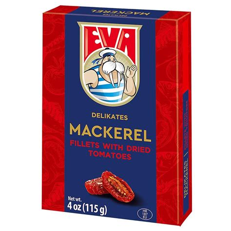 Eva Delikates Makerel Fillets W Dried Tomatoes 4 Oz 115 G Euro Food Mart