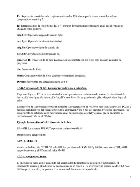 Set De Instrucciones Assembler Pdf Poco Puntero Programación De Computadora