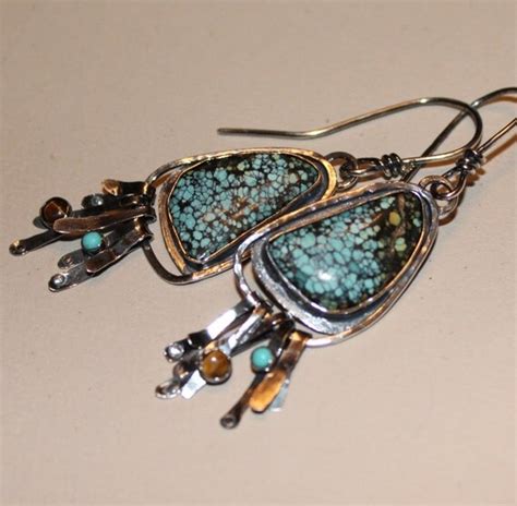 Chinese Turquoise Earrings Boho Turquoise Earrings Long