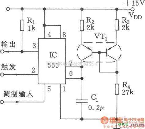 调频信号产生中的线性脉宽调制器电路555 接线图网